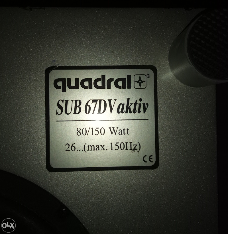 Quadral Sub 67 DV active - Zvučnici/Woofer/Kutije (Hi-Fi) - OLX.ba