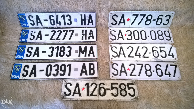 Stare tablice-tablica SA - LJILJANI Sarajevo - Tablice za vozila - OLX.ba