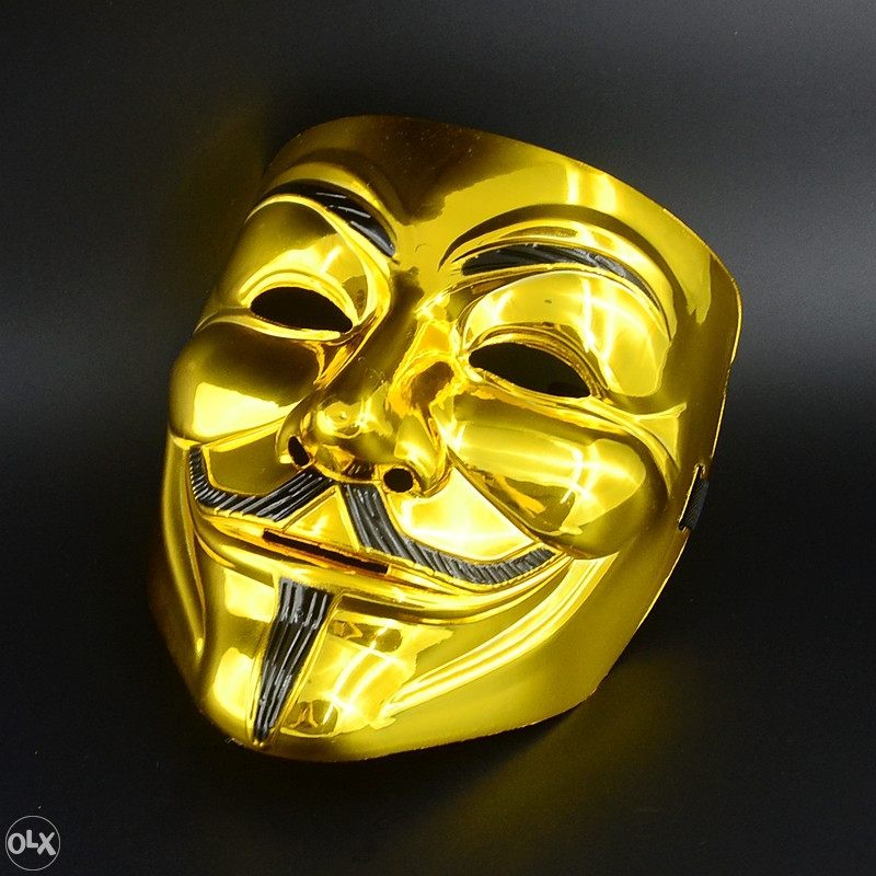 Maska Vendetta GOLD Anonymous zlatna - Maske i maskiranje - OLX.ba