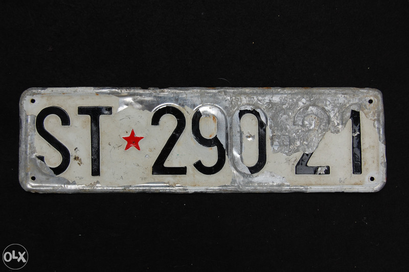 Splitska tablica (petokraka, Split, Jugoslavija) - Tablice za vozila ...