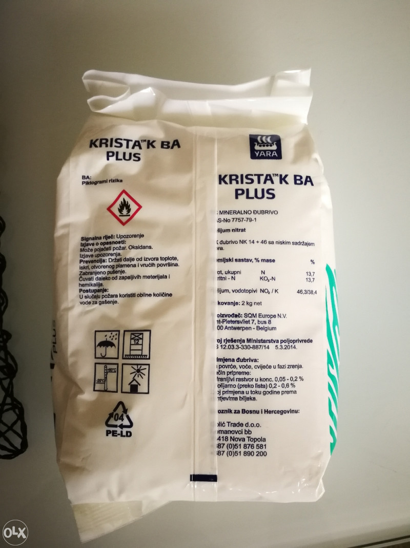 KALIJEV NITRAT KNO3 2kg [KRISTA K PLUS] - Pirotehnika - OLX.ba