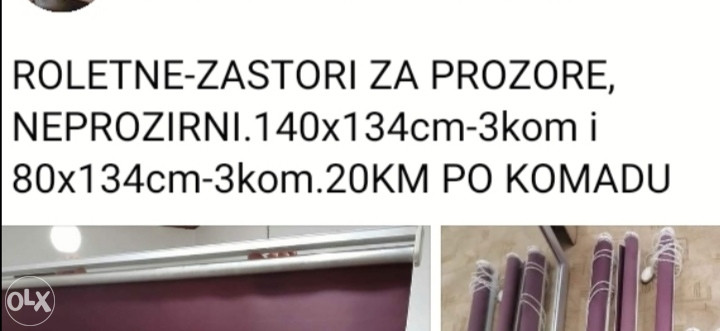 Roletne, zastori za prozore,1+3 komada - Roletne i Žaluzine - OLX.ba