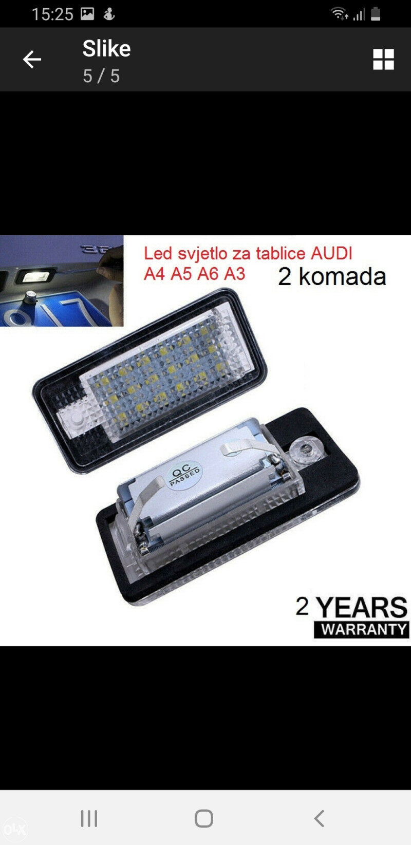 Led svijetlo za tablice audi a3 8p A4 B6 B7 A6 Q7 - Svjetla tablica - OLX.ba
