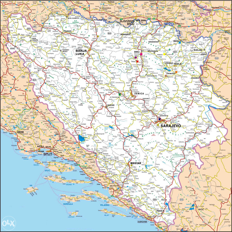 Karta svijeta BiH Hrvatska svijet Bosna i Hercegovina - Posteri i ...