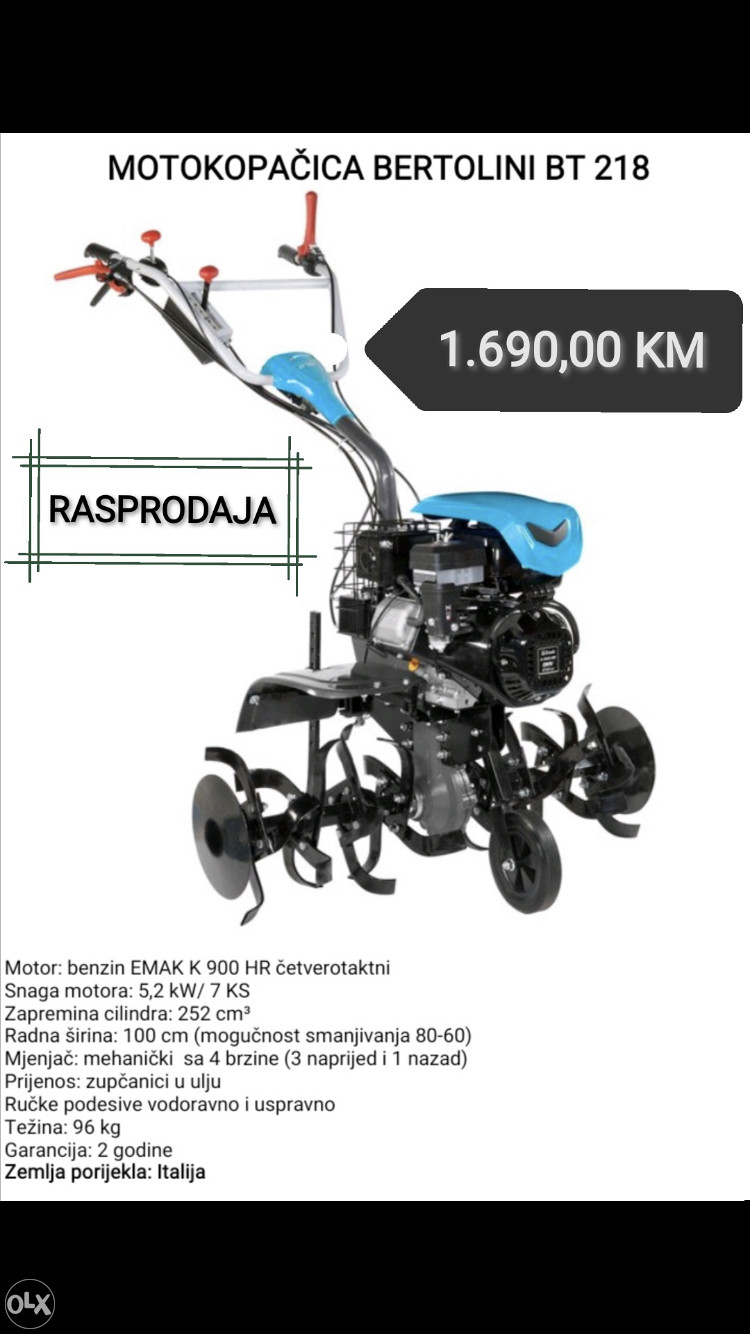 Freza Kopačica motokultivator Bertolini - Kosilice i kopačice - OLX.ba