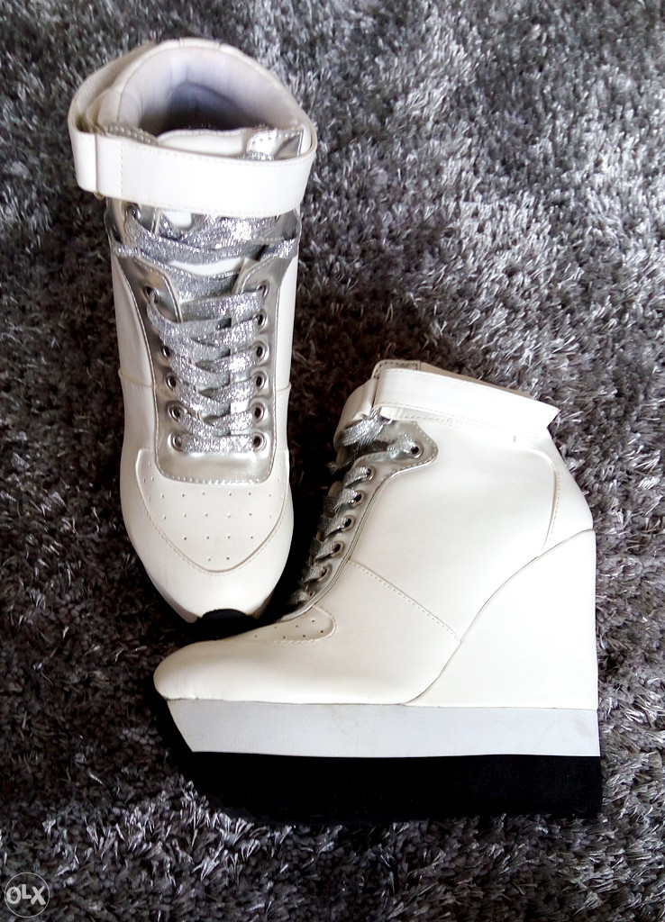 Visoke tene sa platformom bijele 13,5cm 37 - Tene/Patike - OLX.ba
