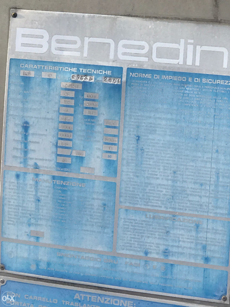 GRADJEVINSKI KRAN BENEDINI b28 - Kranovi i autodizalice - OLX.ba