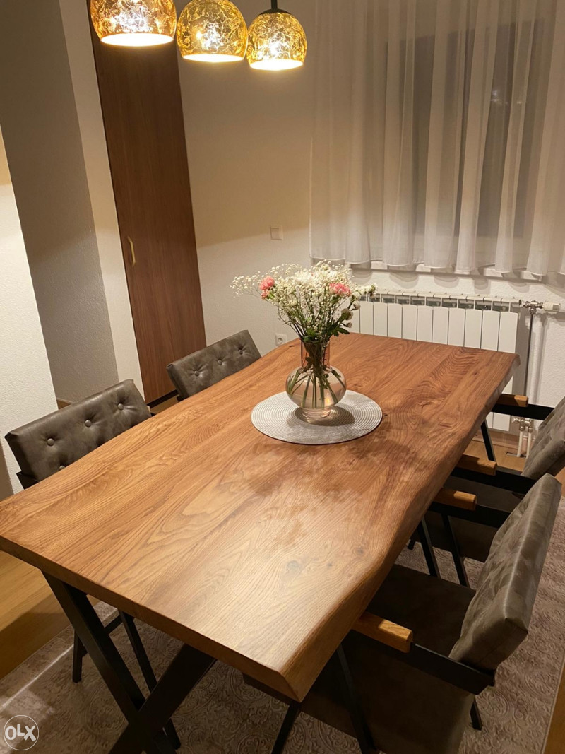 Live edge hrast sto x - Trpezarijski stolovi - OLX.ba
