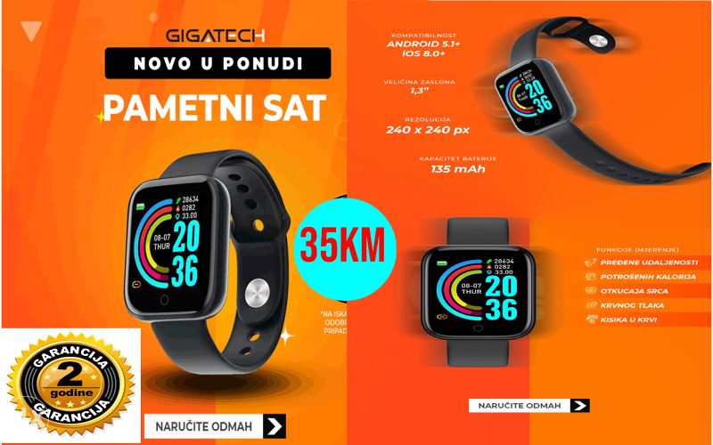 Pametni sat Gigatech S300 - Smartwatch (pametni satovi) - OLX.ba