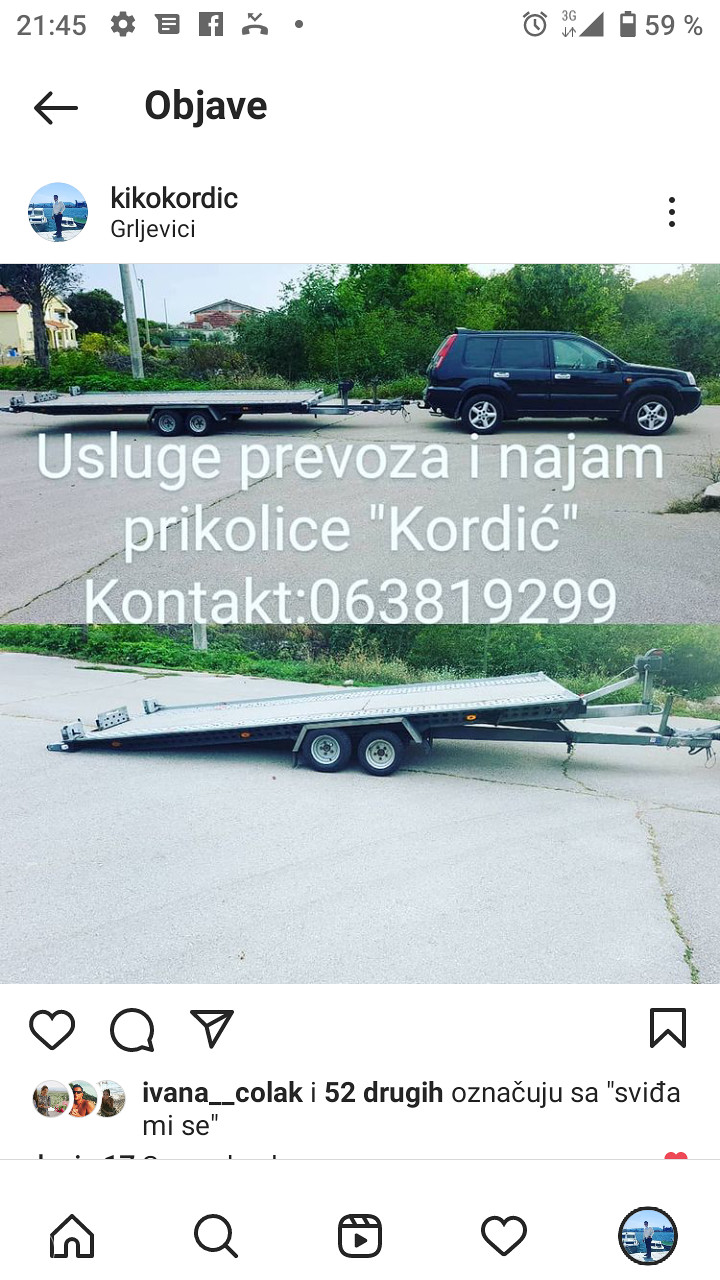 Prikolica slepa - Iznajmljivanje vozila, motora, bicikala - OLX.ba