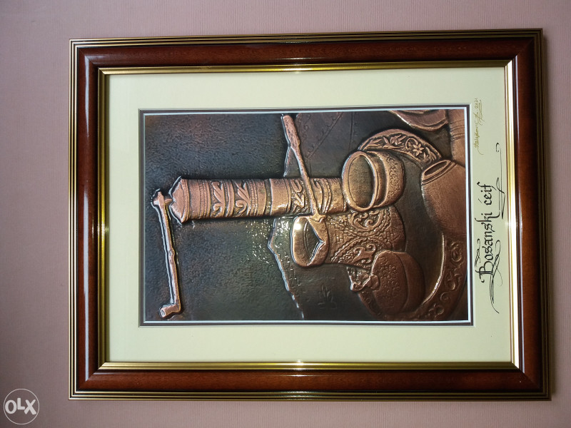 Bakrorez zidna slika Bosanski etno motiv - Umjetničke slike - OLX.ba