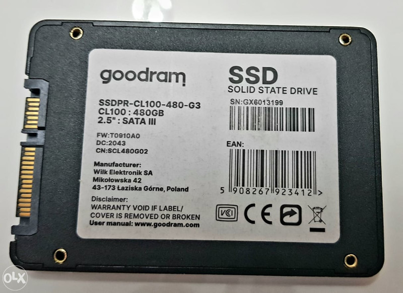 480GB SSD disk GOODRAM CL100-SATA 6,480 GB-540/460 MB/s - SSD - OLX.ba