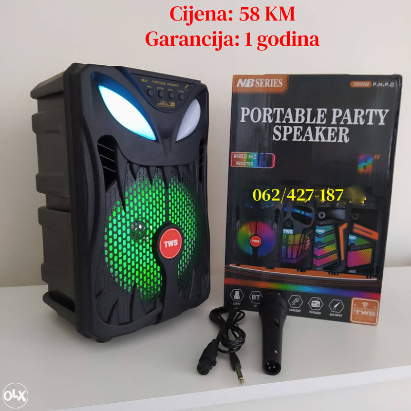 Bluetooth zvucnik 8'' sa karaoke 1000W mikrofon - Bluetooth zvučnici ...