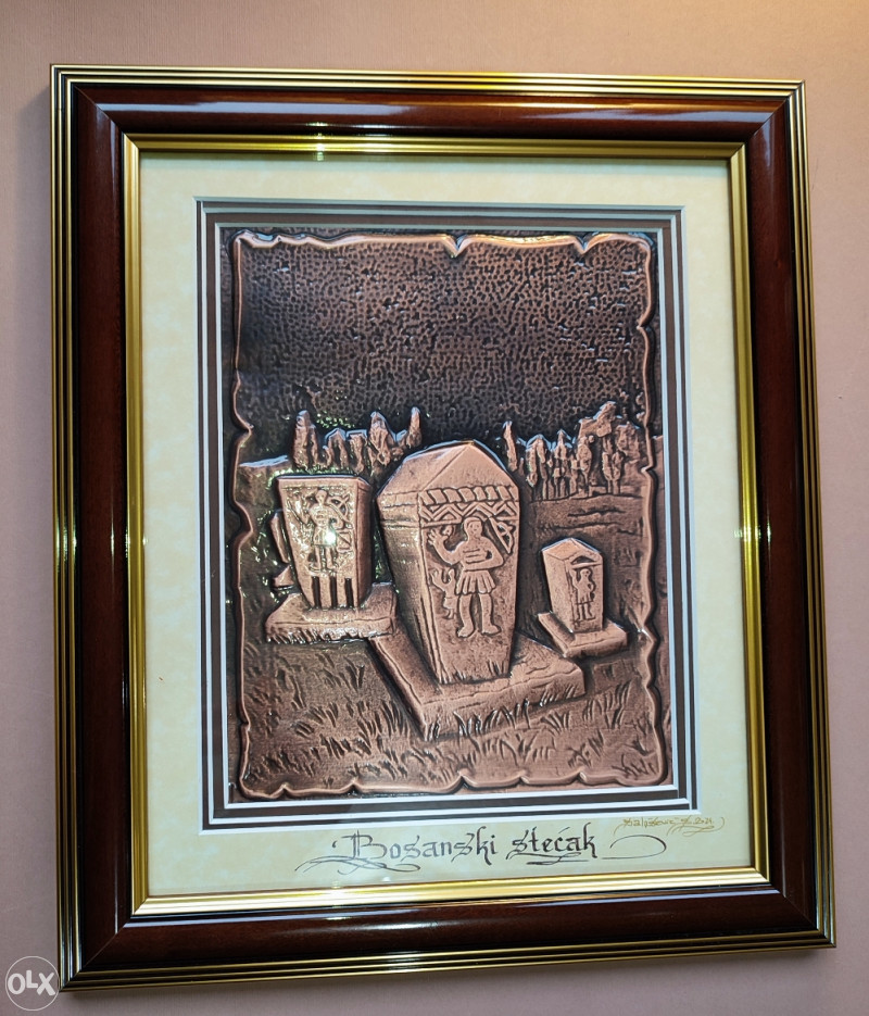 Slika bakrorez bosanski stećak - Umjetničke slike - OLX.ba