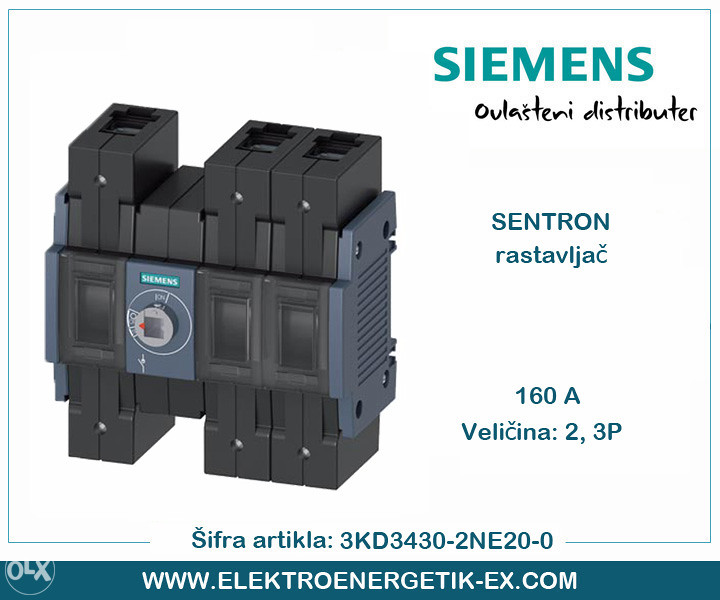 SIEMENS Rastavljač 3KD3430-2NE20-0 160A 3P - Ind. sklopke i prekidači ...