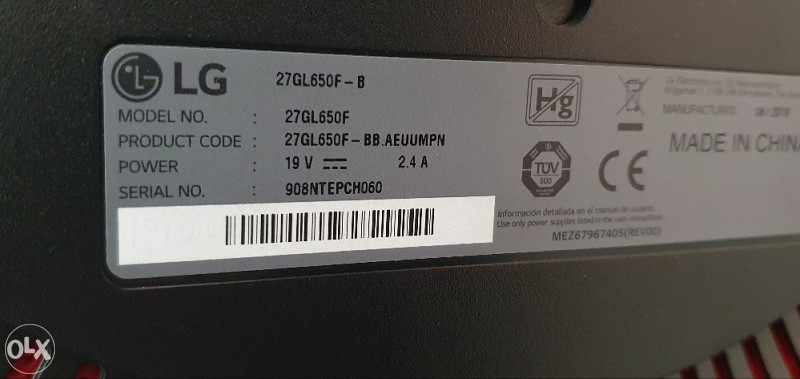 LG Monitor 27 " Full HD IPS 144HZ Gaming Panel ostecen - Monitori - OLX.ba