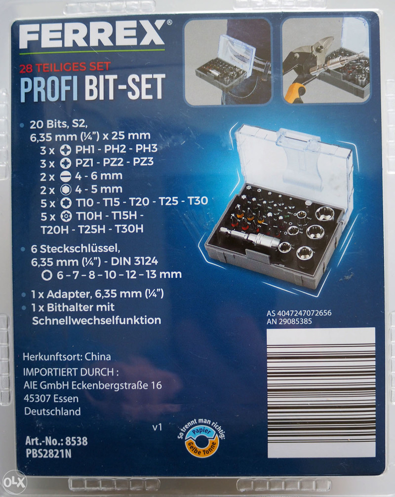SET BITOVA Bitovi set profi bitovi ferrex - Biznis i Industrija ...