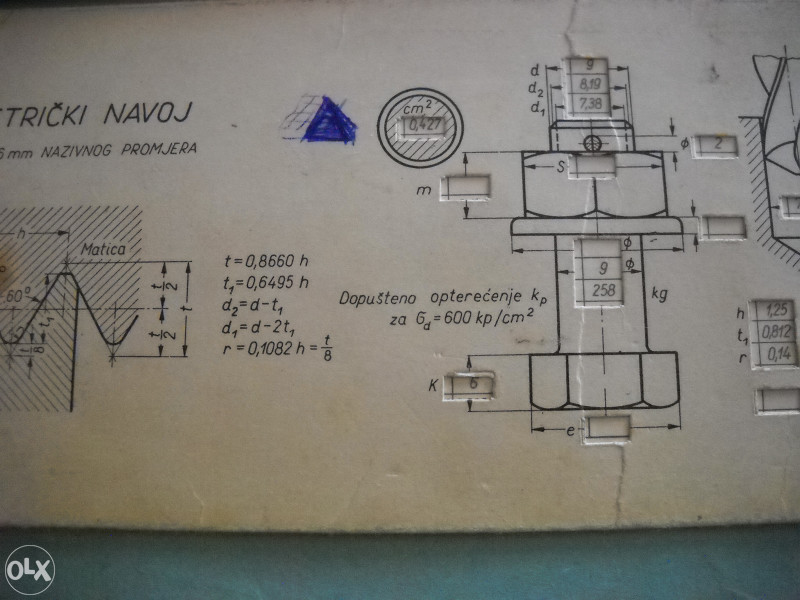 Tablica izračuna za metrički navoj i pločastog čelika - Priručnici - OLX.ba