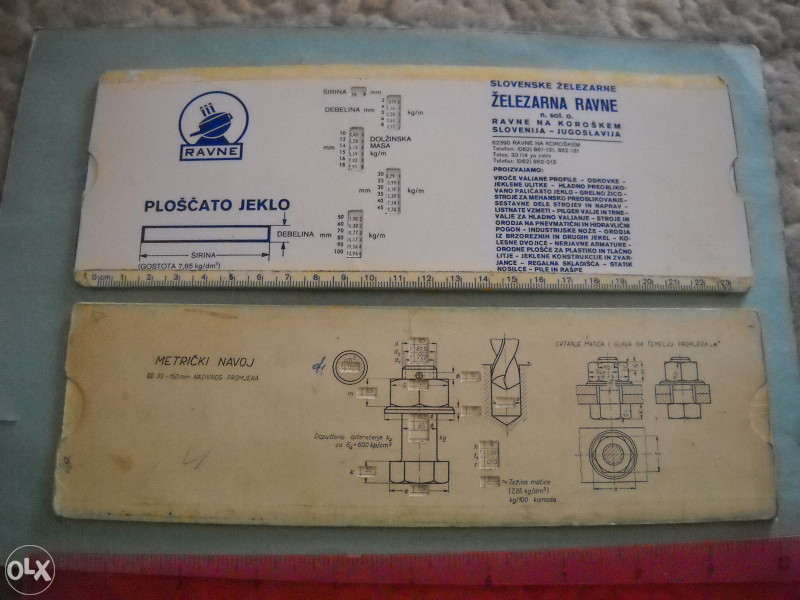 Tablica izračuna za metrički navoj i pločastog čelika - Priručnici - OLX.ba