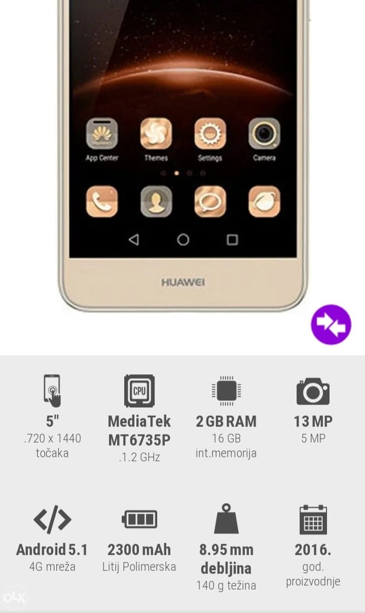 Mobitel Huawei Honor A5 - Mobiteli - OLX.ba