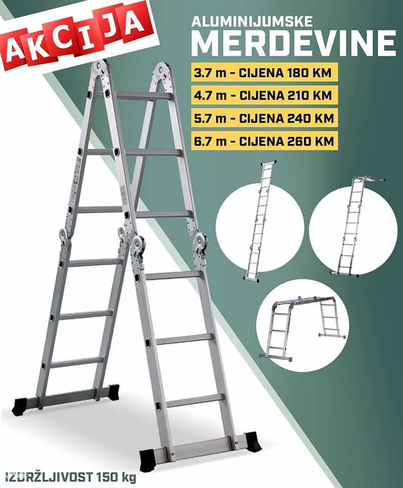 PROFI ALUMINIJSKE LJESTVE/MERDEVINE - Ljestve - OLX.ba