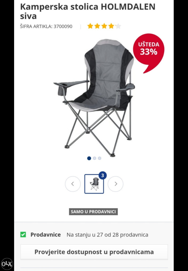 Kamp stolica sklopiva stolica kampovanje - Ostala kamp oprema - OLX.ba