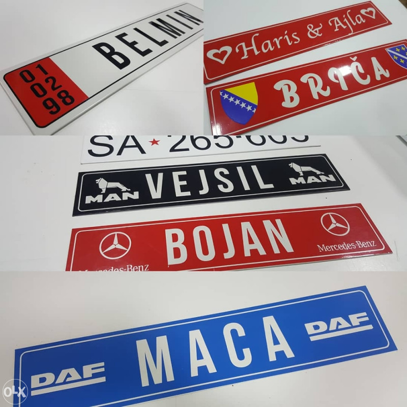 Ukrasne tablice po želji od alu lima - Tuning za automobile - OLX.ba
