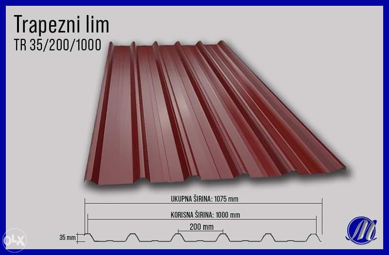 Trapezni lim TR 35/200/1000 - Limovi - OLX.ba