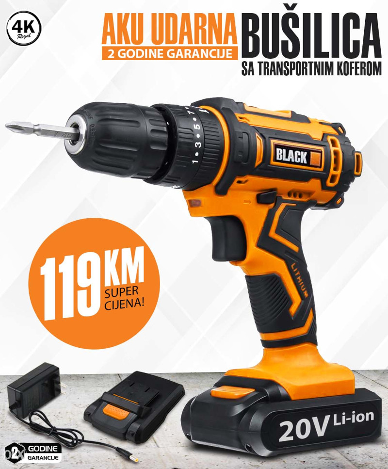Aku udarna bušilica 20V BLACK 2g GARANCIJA bušilice - Bušilice - OLX.ba