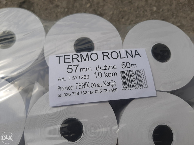 Termo rolna traka za kasu 57x50m rolne 10.kom - Kase blagajne i POS ...