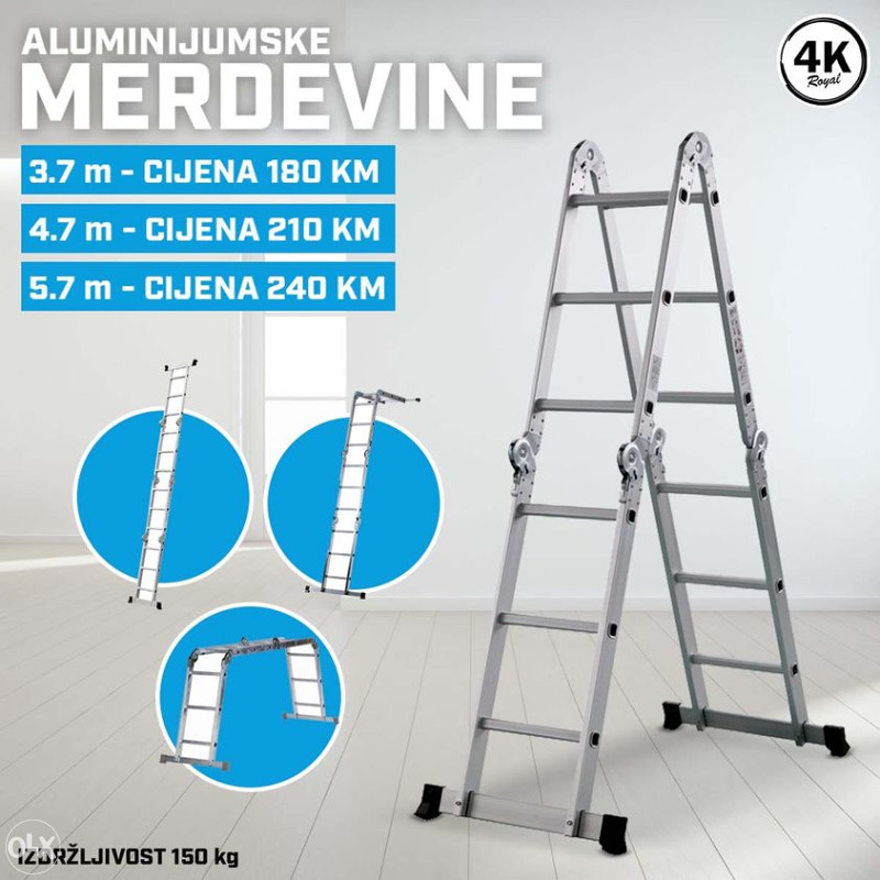 Alu ljestve merdevine lotre 4.7m - Ljestve - OLX.ba