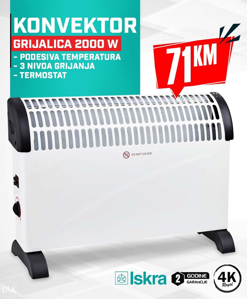 Iskra konvektor grijalica DL01S 2000 W - Električne grijalice - OLX.ba