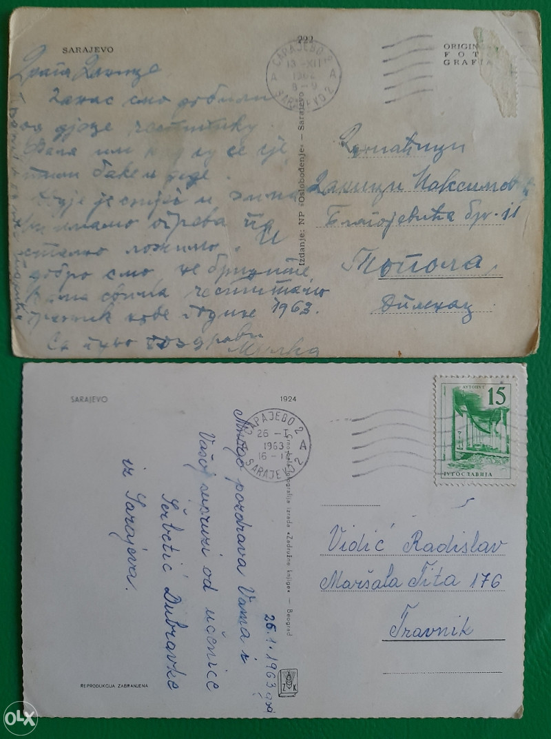 Razglednice Sarajevo 1962/1963. (3 kom) - Razglednice - OLX.ba
