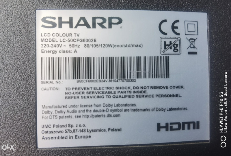 Sharp LC-50CFG6002E Smart tv za djelova - Dijelovi za TV - OLX.ba