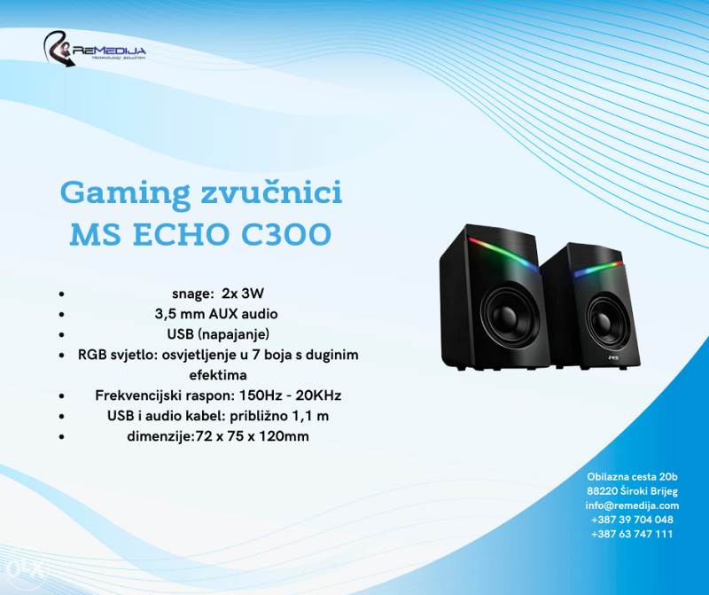 Gaming zvučnici MS ECHO C300 - Zvučnici - OLX.ba