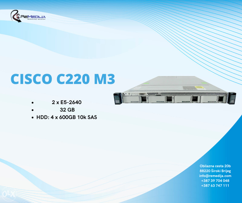 Server Cisco C220 M3/2xE5-2640/32GB/4X600GB - Serveri - OLX.ba