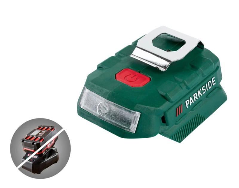 PARKSIDE 20 V baterijski adapter USB X 2 Led svjetlom - Aku baterije i ...