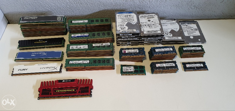 Lot Ram memorije za desktop i laptop I Diskovi za lapto - Memorije (RAM ...