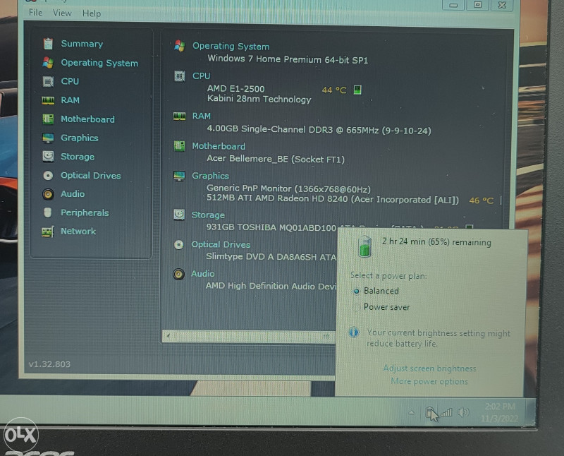 Laptop Acer ES1-520 AMD E1-2500 4 GB 512MB GPU 1TB HDD - Laptopi - OLX.ba