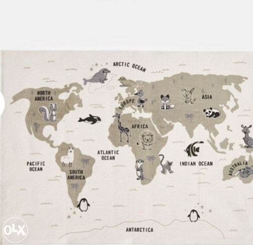 Tepih sa kartom svijeta karta svijeta Atlas - Ćilimi i Tepisi - OLX.ba