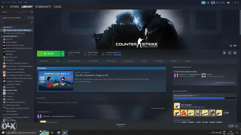 Steam 23 lvl 70 igrica csgo prime skinovi - Igre - OLX.ba