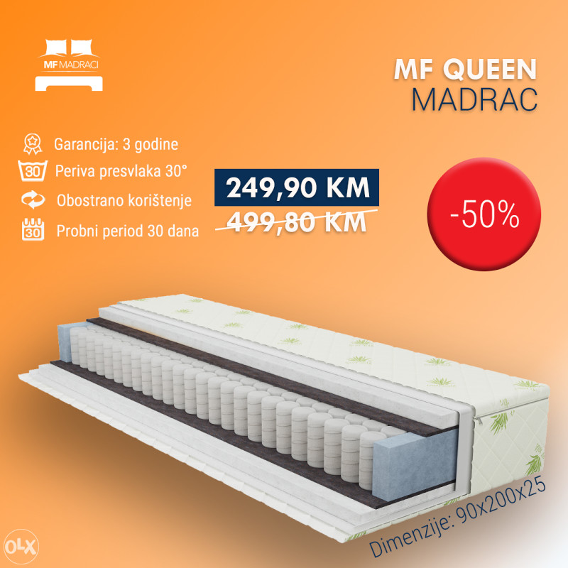 Madrac Madraci Dusek Duseci MF QUEEN 90x200x25 - Madraci - OLX.ba