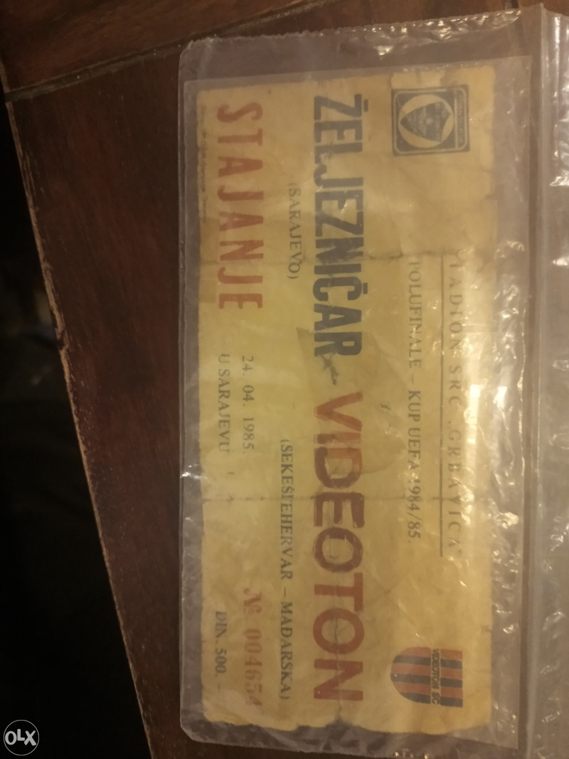 Karta sa utakmice Željezničar:Videoton - Stare ulaznice - OLX.ba