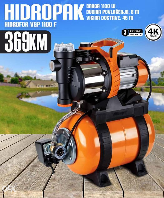 Villager hidrofor hidropak za vodu VGP 1100 F - Sustavi za navodnjavanje - OLX.ba