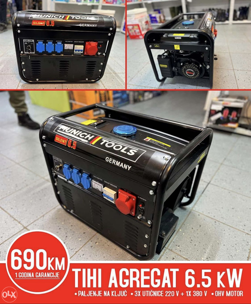 Agregat za struju Munich Tools 6,5kw - na kljuc - Elektromotori i ...