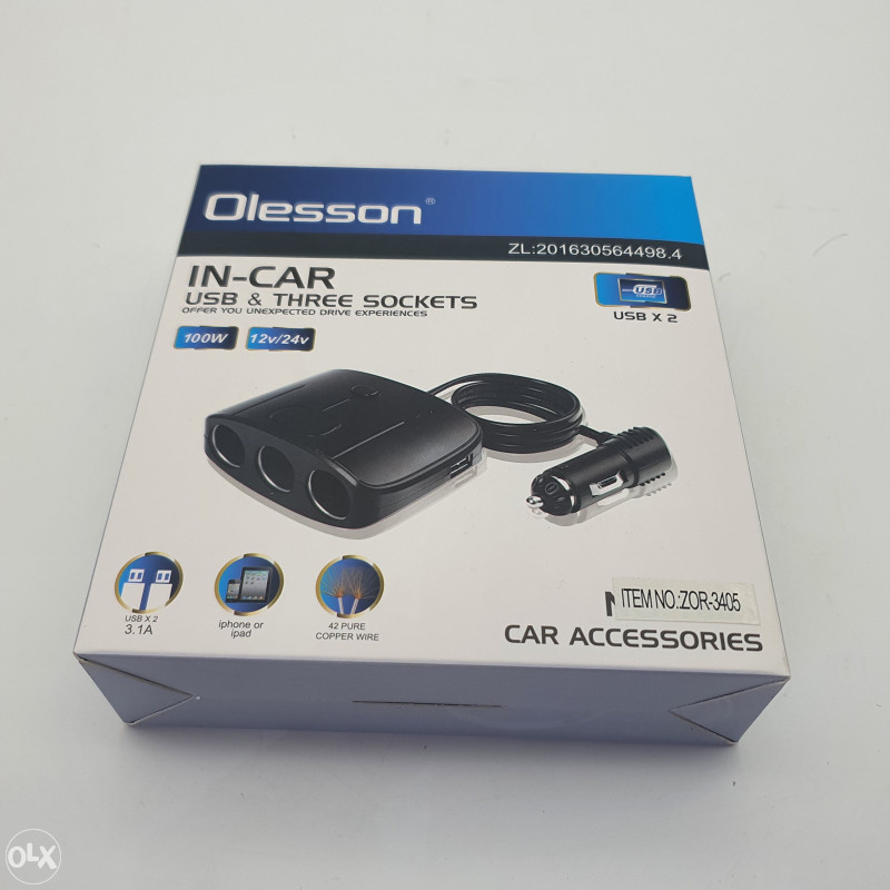 Produžni kabal za auto upaljač 3/1 i USB ulaz - Kablovi i konektori ...