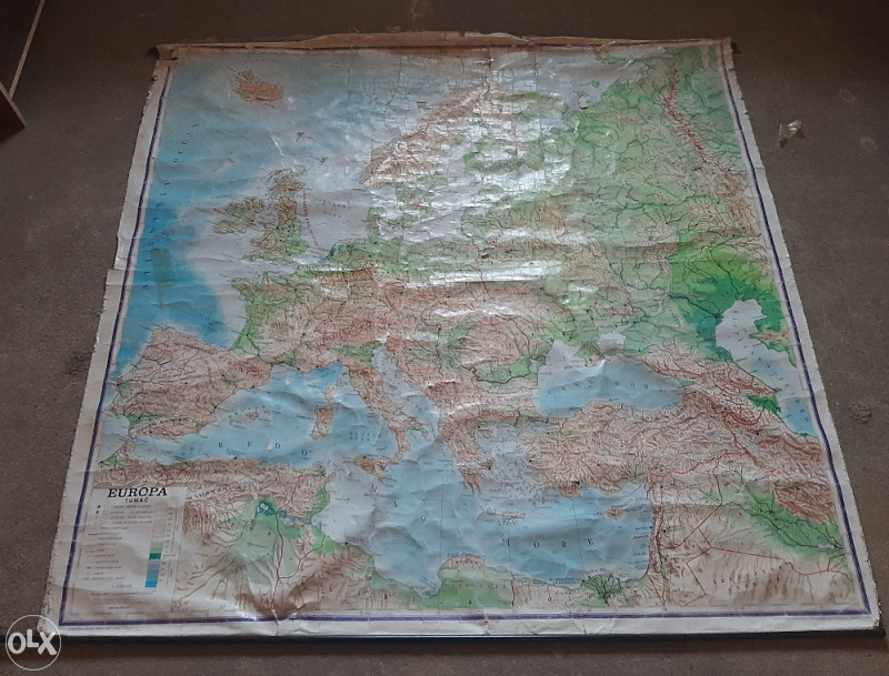 Geografska karta Evropa 2000. - Kolekcionarstvo - Pisma dokumenti i ...