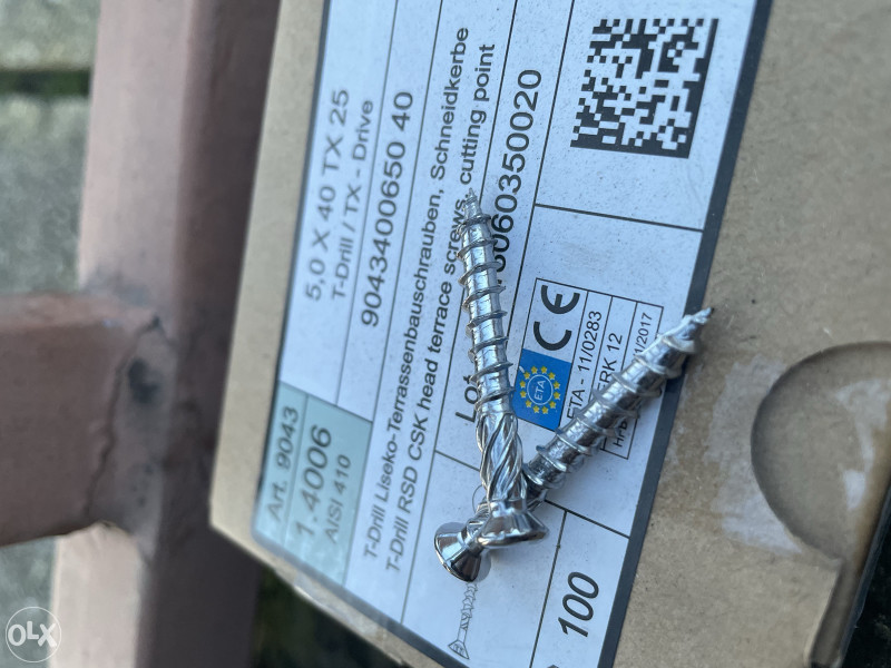 INOX VIJAK ZA TERASE 5,0x40 TX 25(vijci vijak šaraf) - Ekseri, šarafi i ...