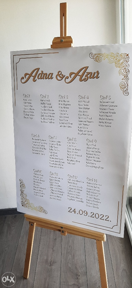 Brojevi za stolove spisak gostiju na vjencanju svadbi - Dekoracije za ...