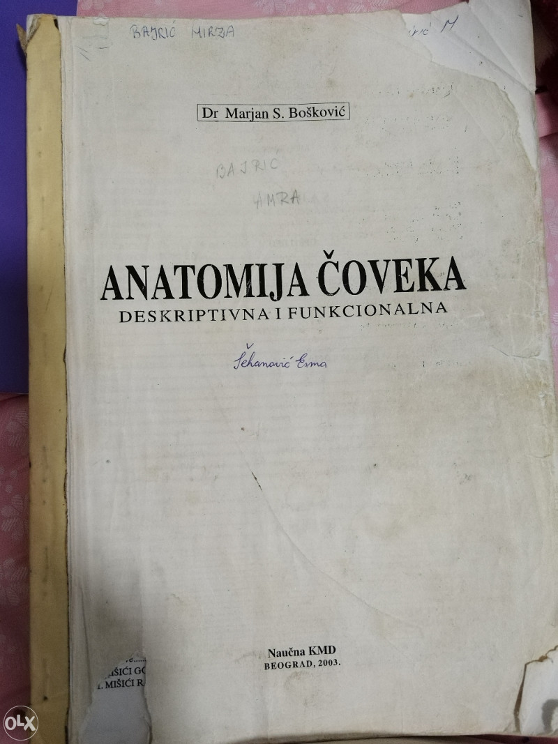 Anatomija za medicinu i ozs,Boskovic, skripta gratis - Medicina i liječenje - OLX.ba